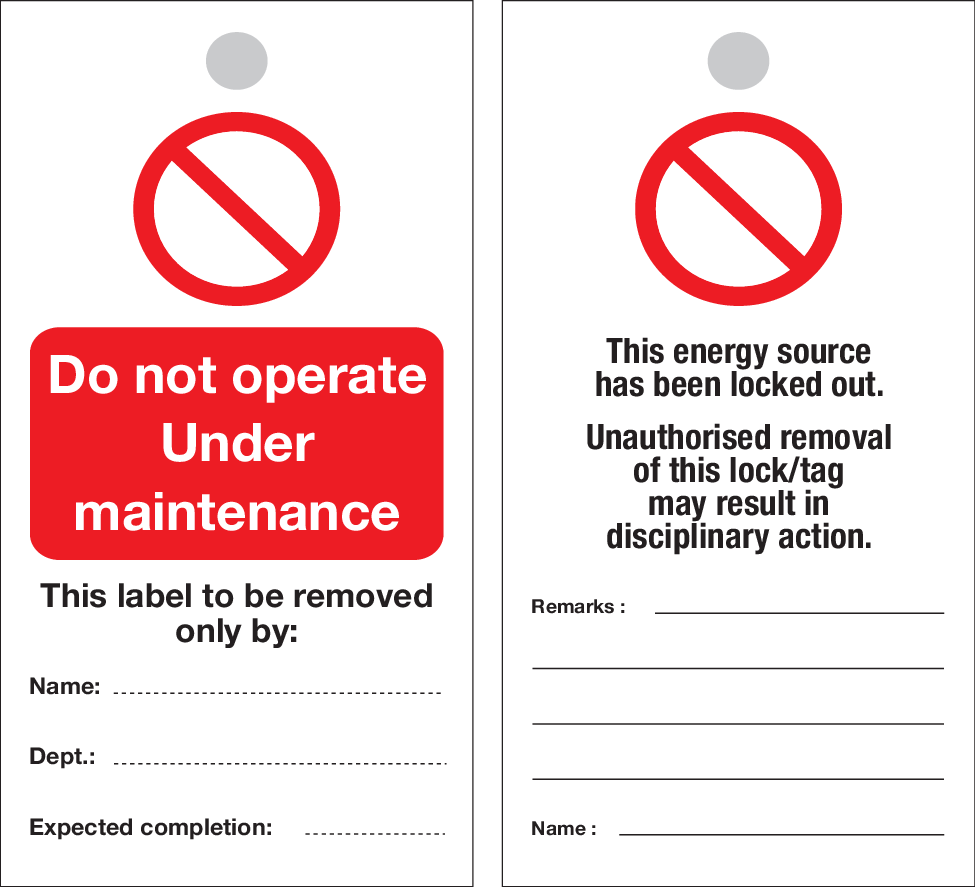 DO NOT OPERATE. UNDER MAINTENANCE – PIKT-O-NORM